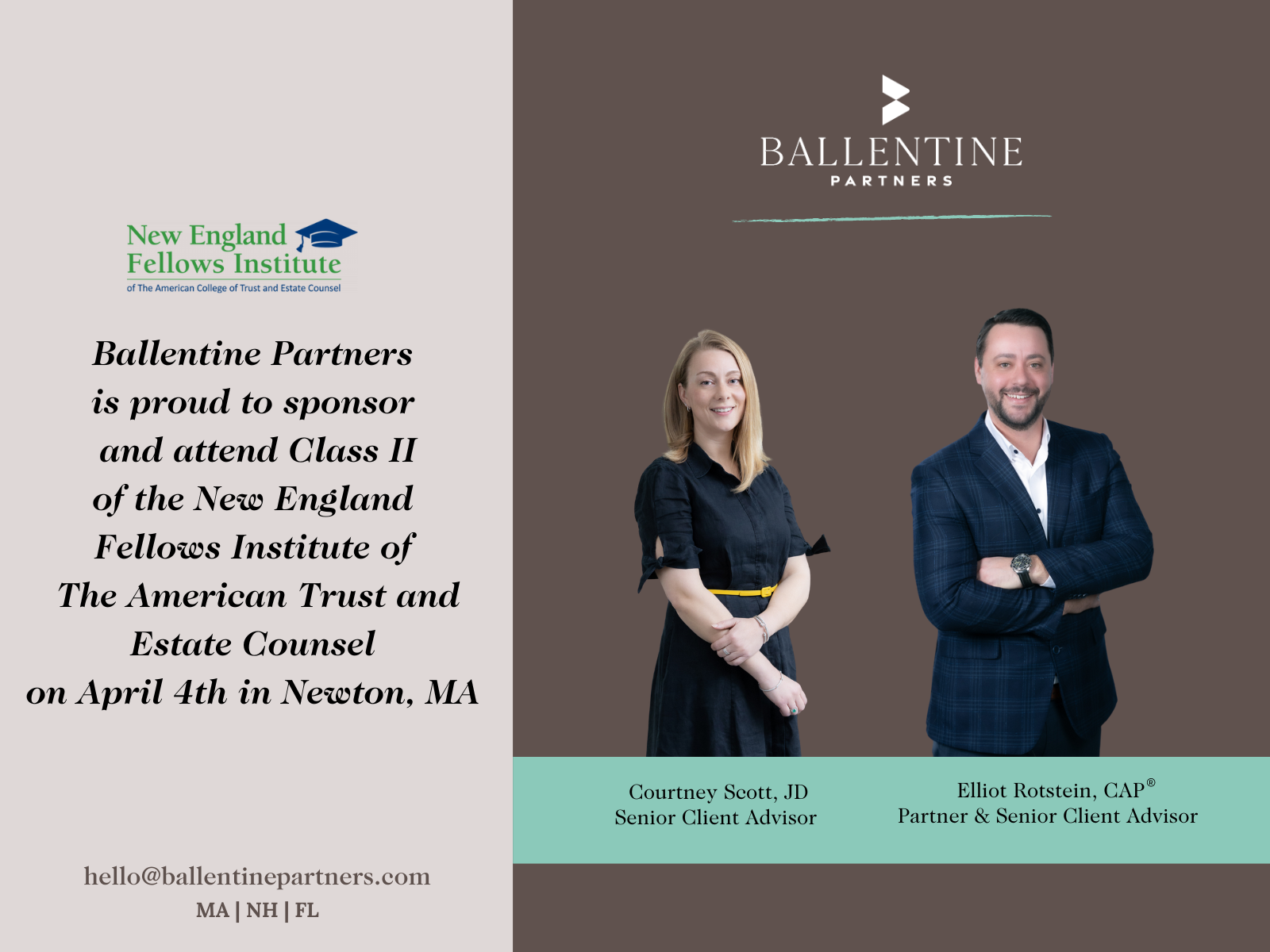 Courtney Scott and Elliot Rotstein to attend ACTEC’s New England ...